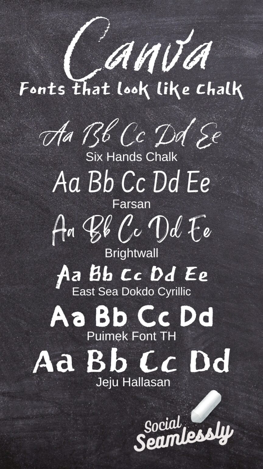 12 Free Canva Fonts that Look Like Chalk - Social Seamlessly