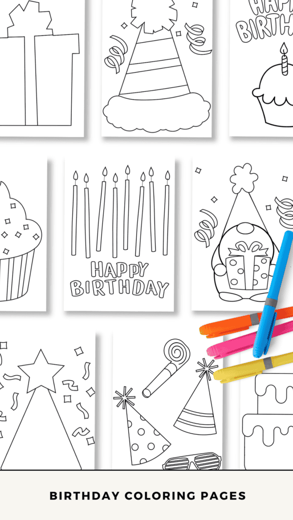 25 Printable Happy Birthday Coloring Pages for Kids - Social Seamlessly