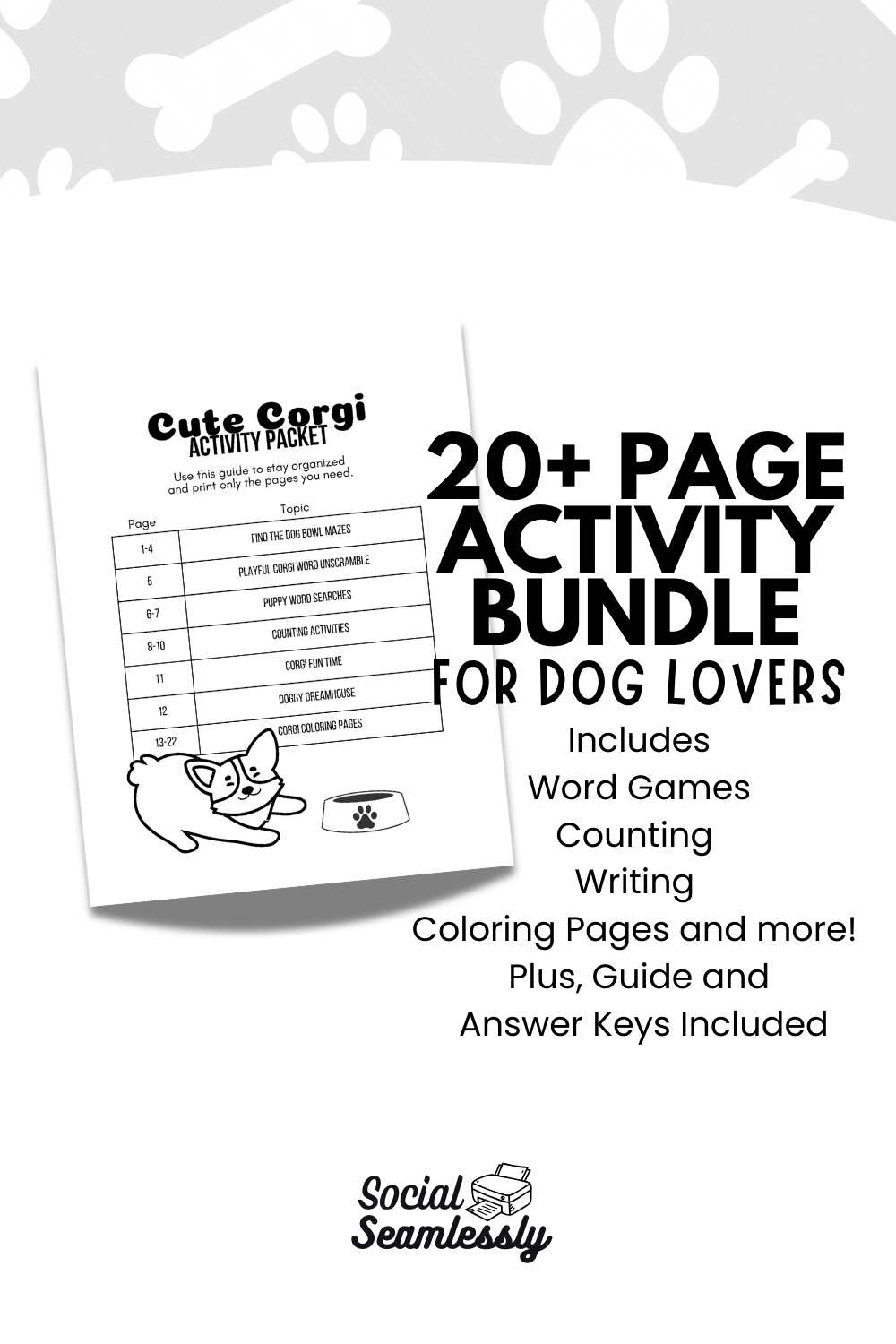 20+ Cute Corgi Printable Coloring Activities for Kids