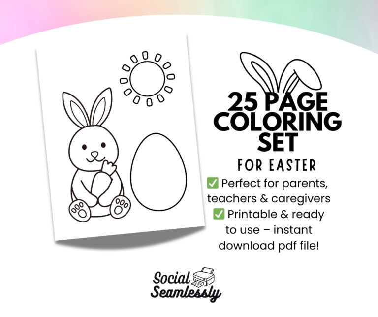 25 Pages of Printable Easter Coloring Sheets for Kids